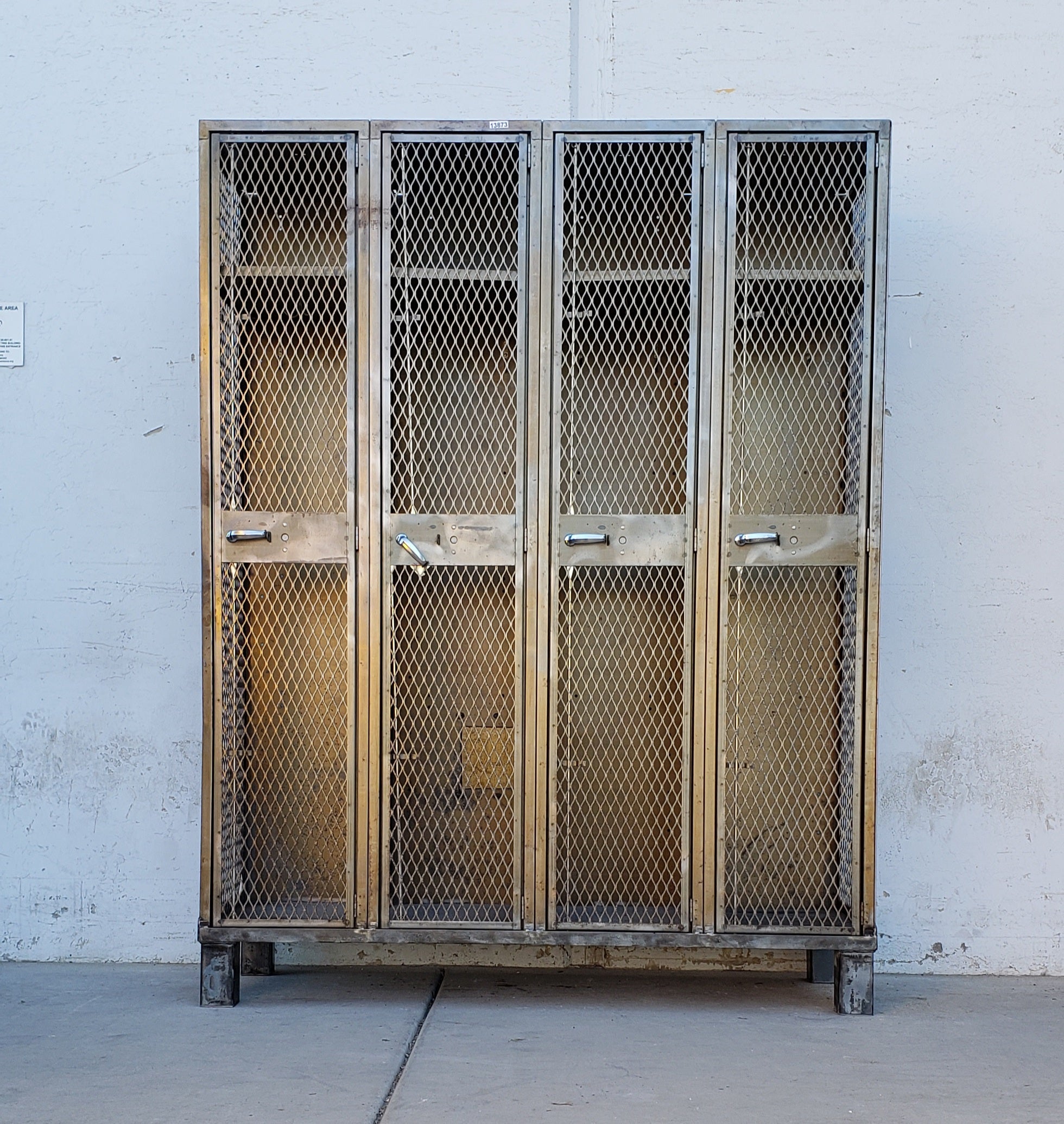 Stripped Mesh Lockers on Base – Antiquities Warehouse