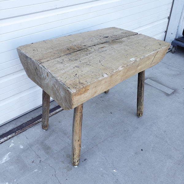 Small Primitive Work Table / Butcher Block – Antiquities Warehouse