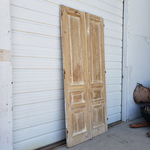 Pair of Washed Antique Wood Panel Doors – Antiquities Warehouse