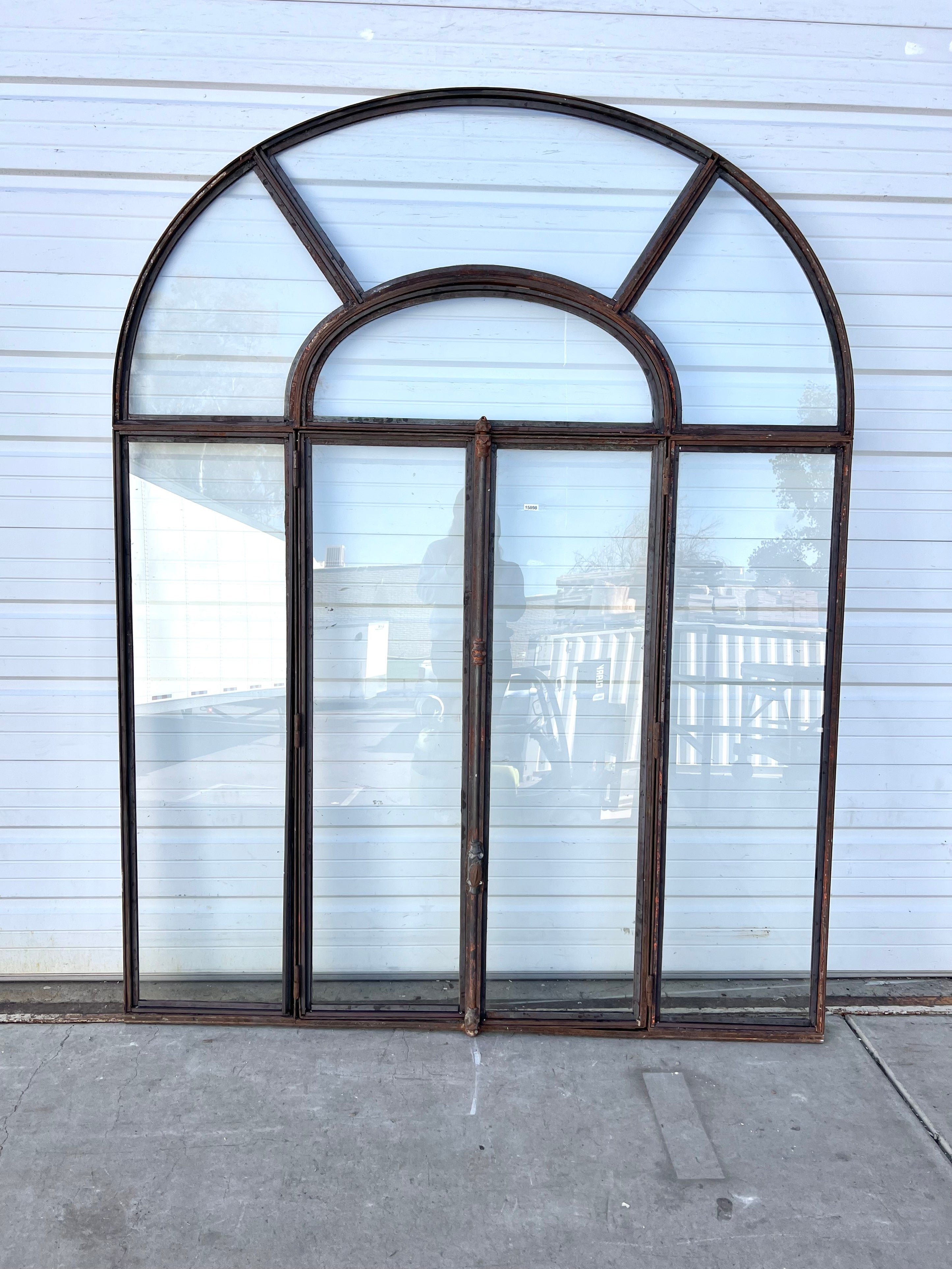 Iron Arched Window w/8 Panes - – Antiquities Warehouse