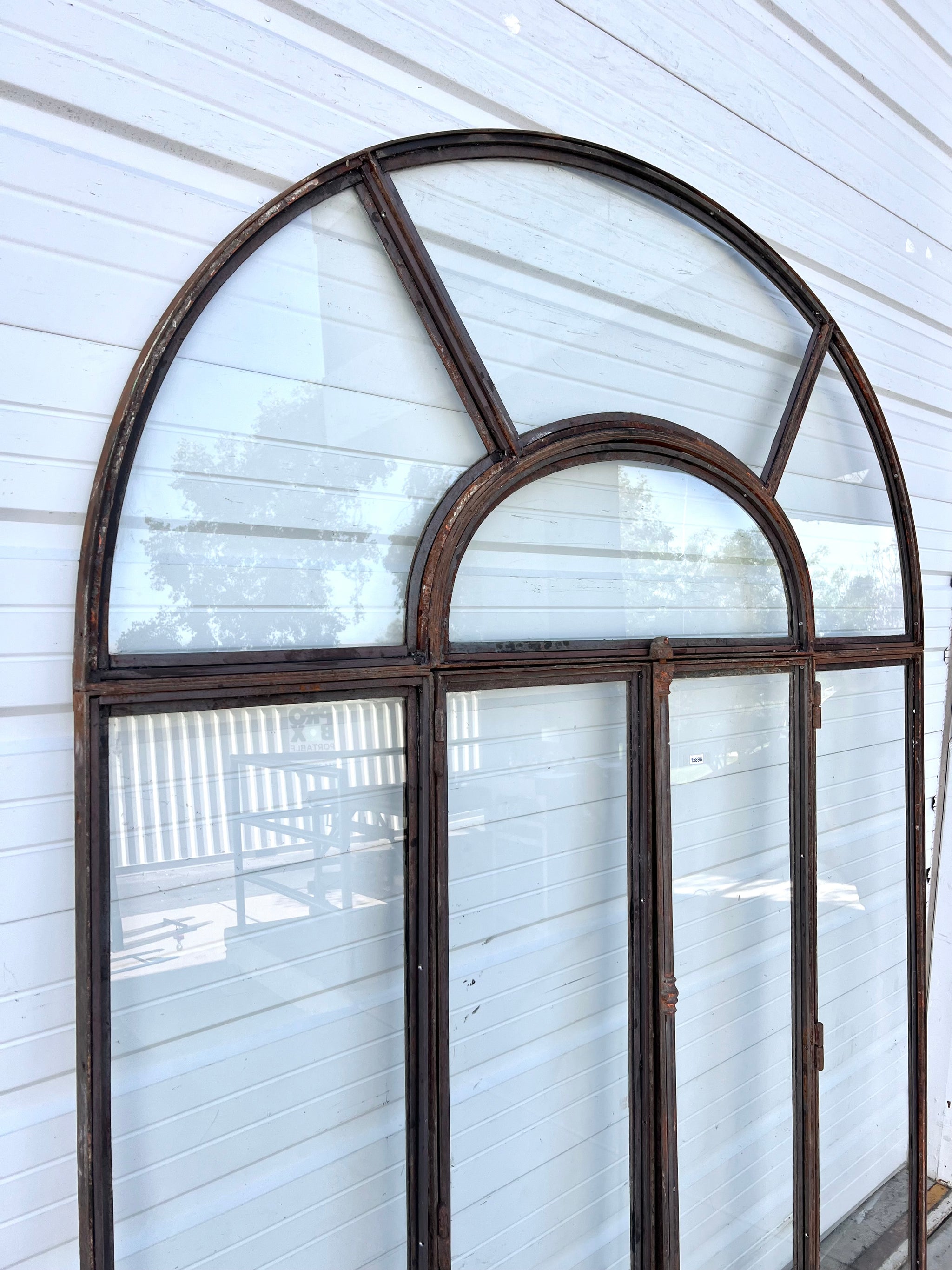 Iron Arched Window w/8 Panes - – Antiquities Warehouse
