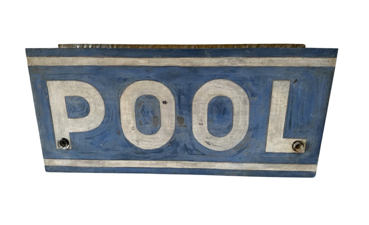 Vintage “POOL” Sign – Antiquities Warehouse