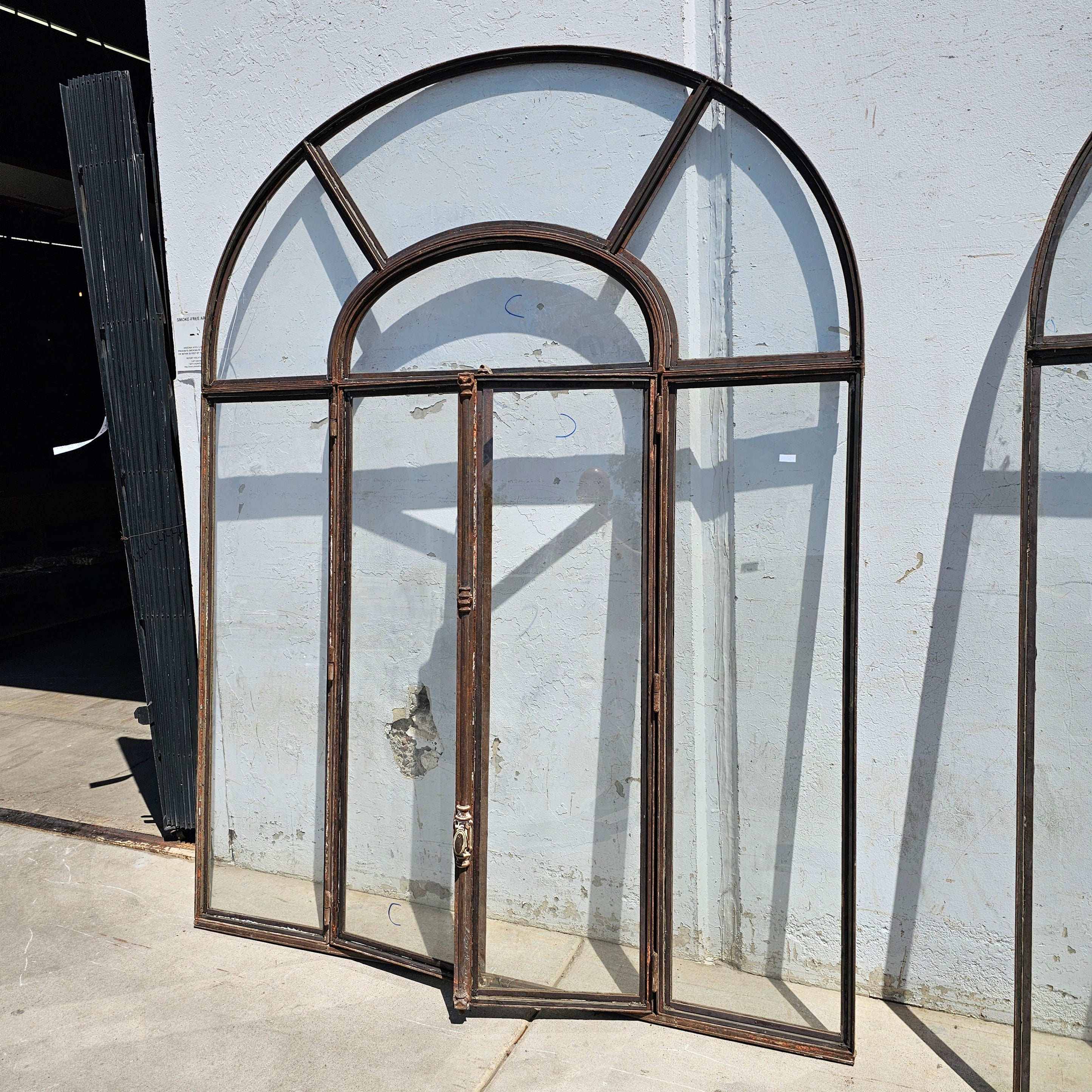 Iron Arched Window w/8 Panes - – Antiquities Warehouse