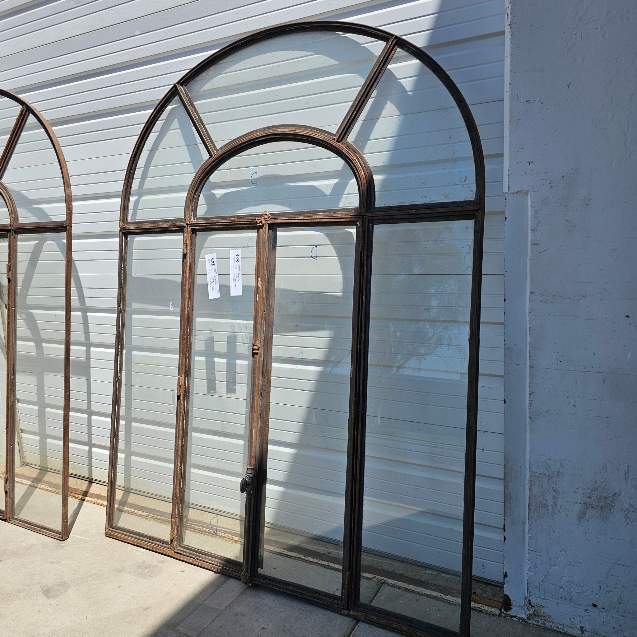 Iron Arched Window w/8 Panes - – Antiquities Warehouse