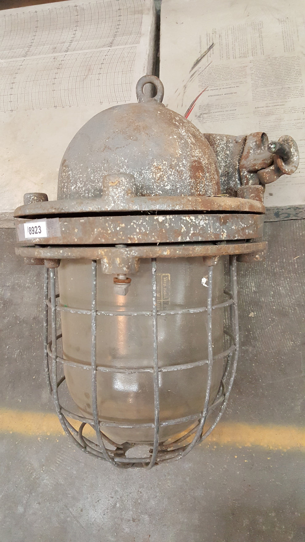 Heavy Duty Industrial Factory Caged Light (Chris - Antiquities Barn ...