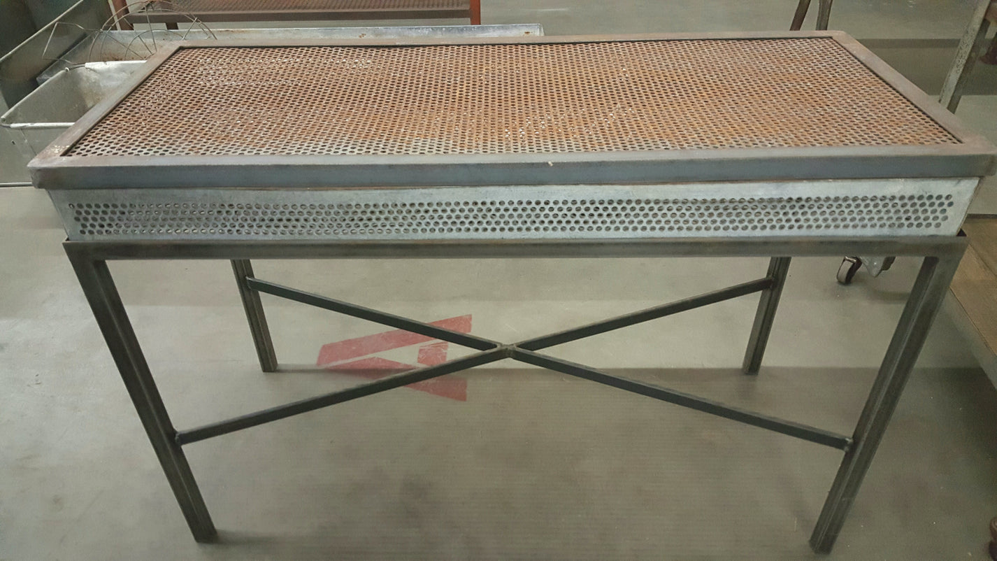 Small Iron Table with Mesh Top – Antiquities Warehouse