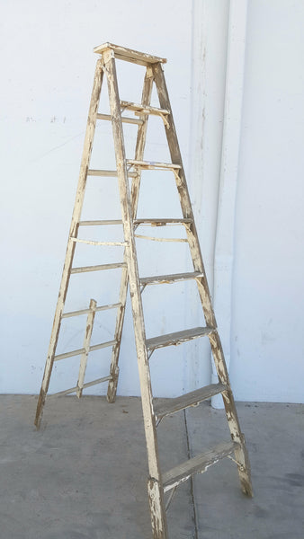White Wooden Ladder – Antiquities Warehouse