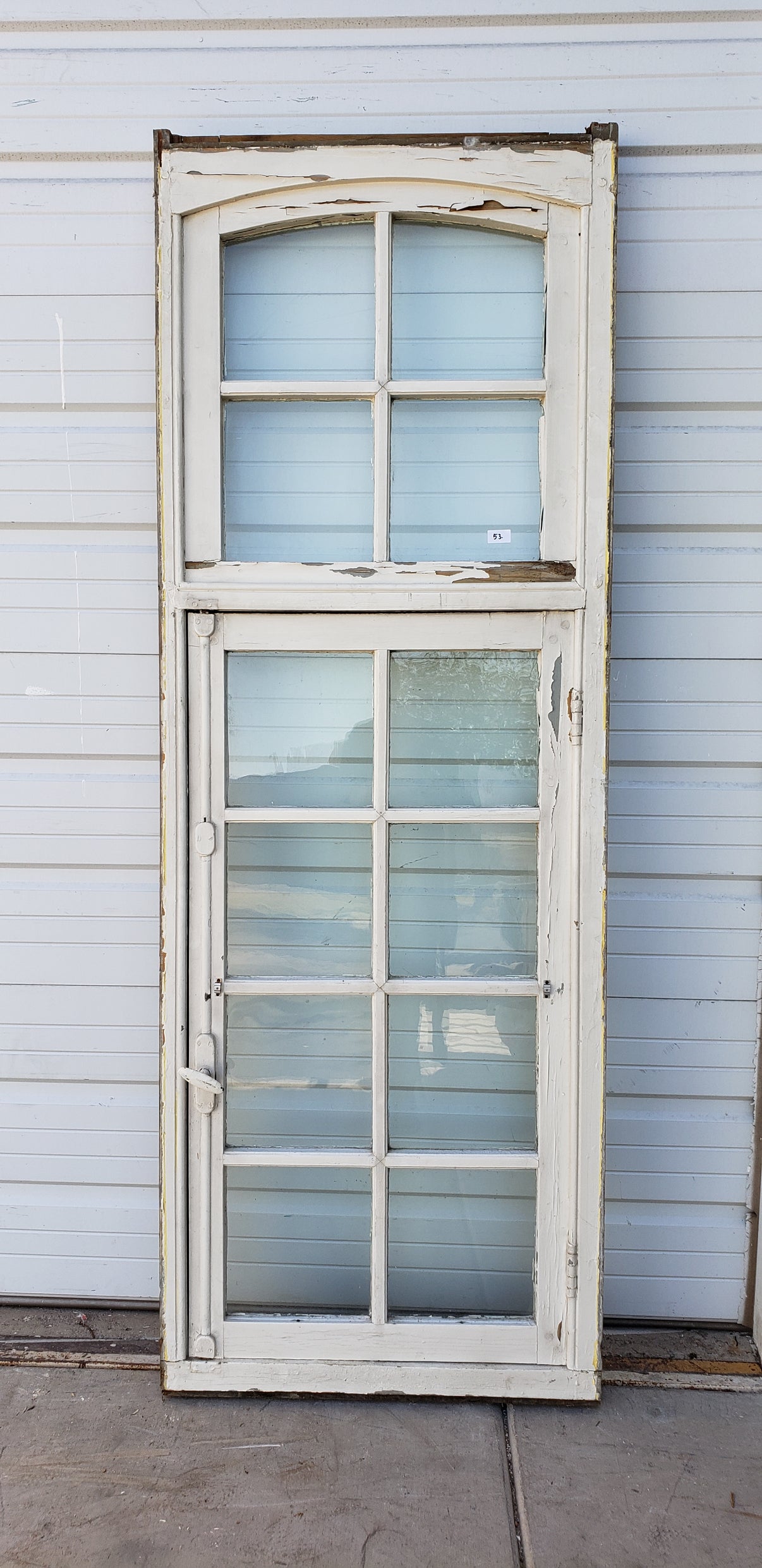 12 Pane Arched French Window with Transom – Antiquities Warehouse