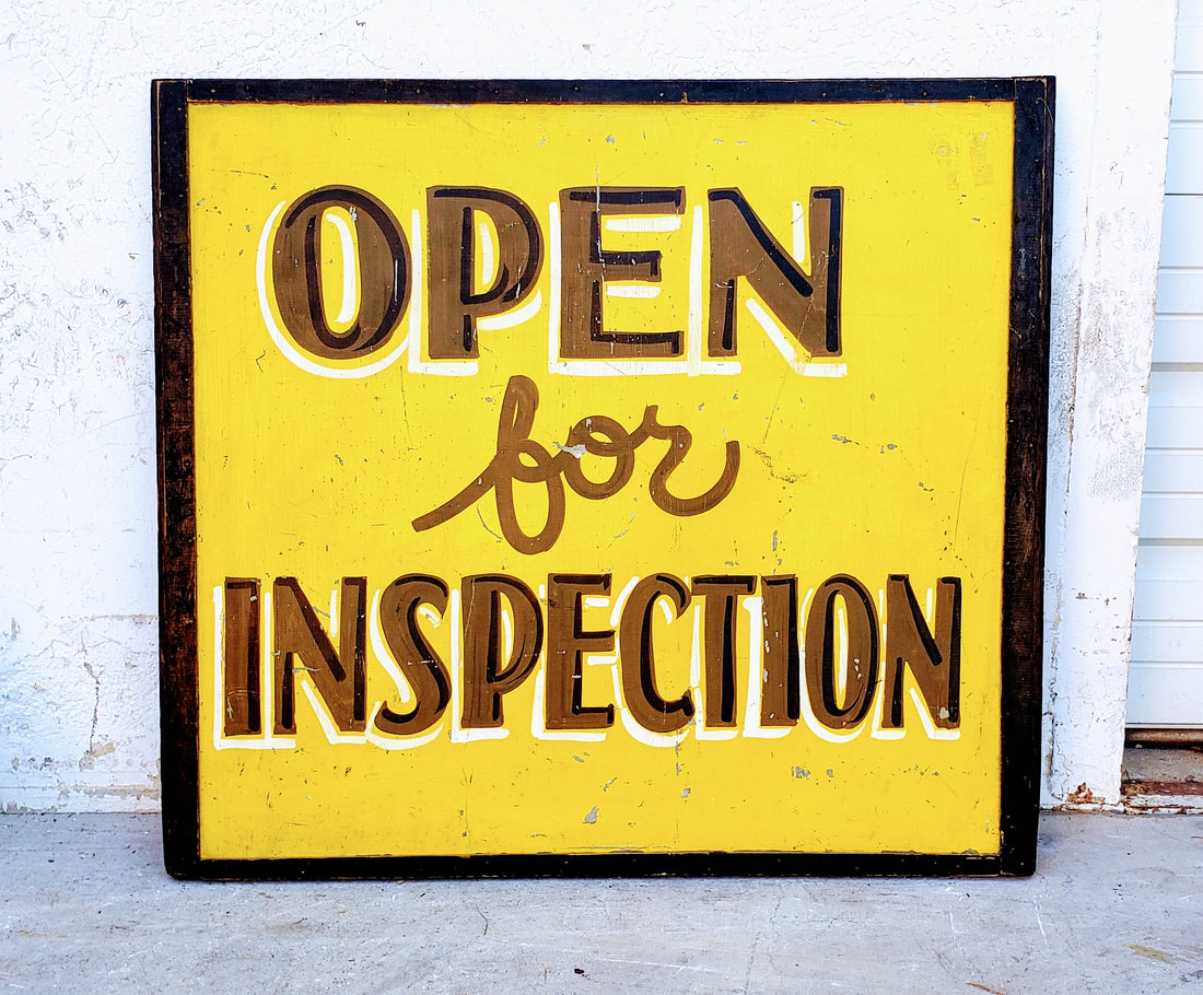 Open for Inspection Sign – Antiquities Warehouse