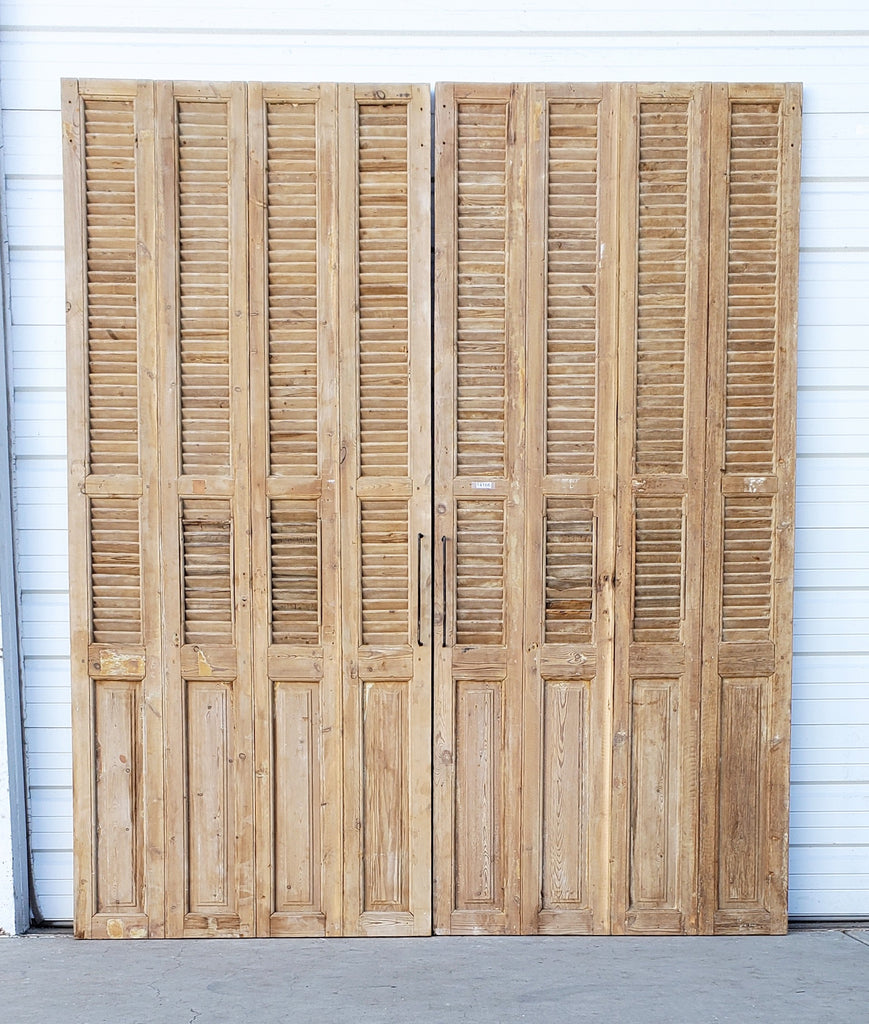 Pair of Large Antique Wood Shutter Style Doors – Antiquities Warehouse
