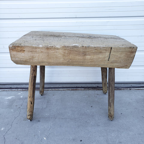 Small Primitive Work Table / Butcher Block – Antiquities Warehouse