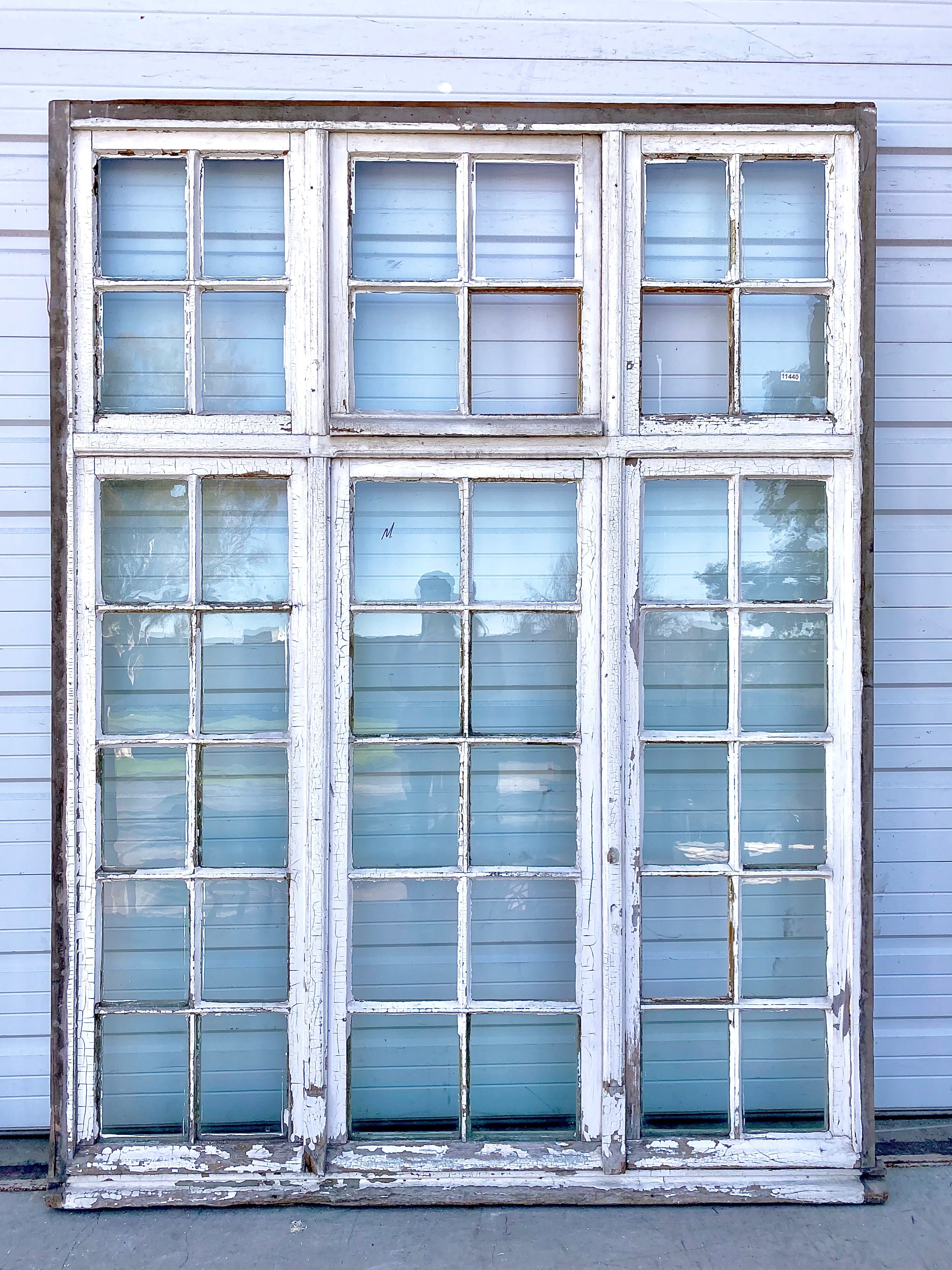 Rectangle 42 Pane White Wood Window – Antiquities Warehouse