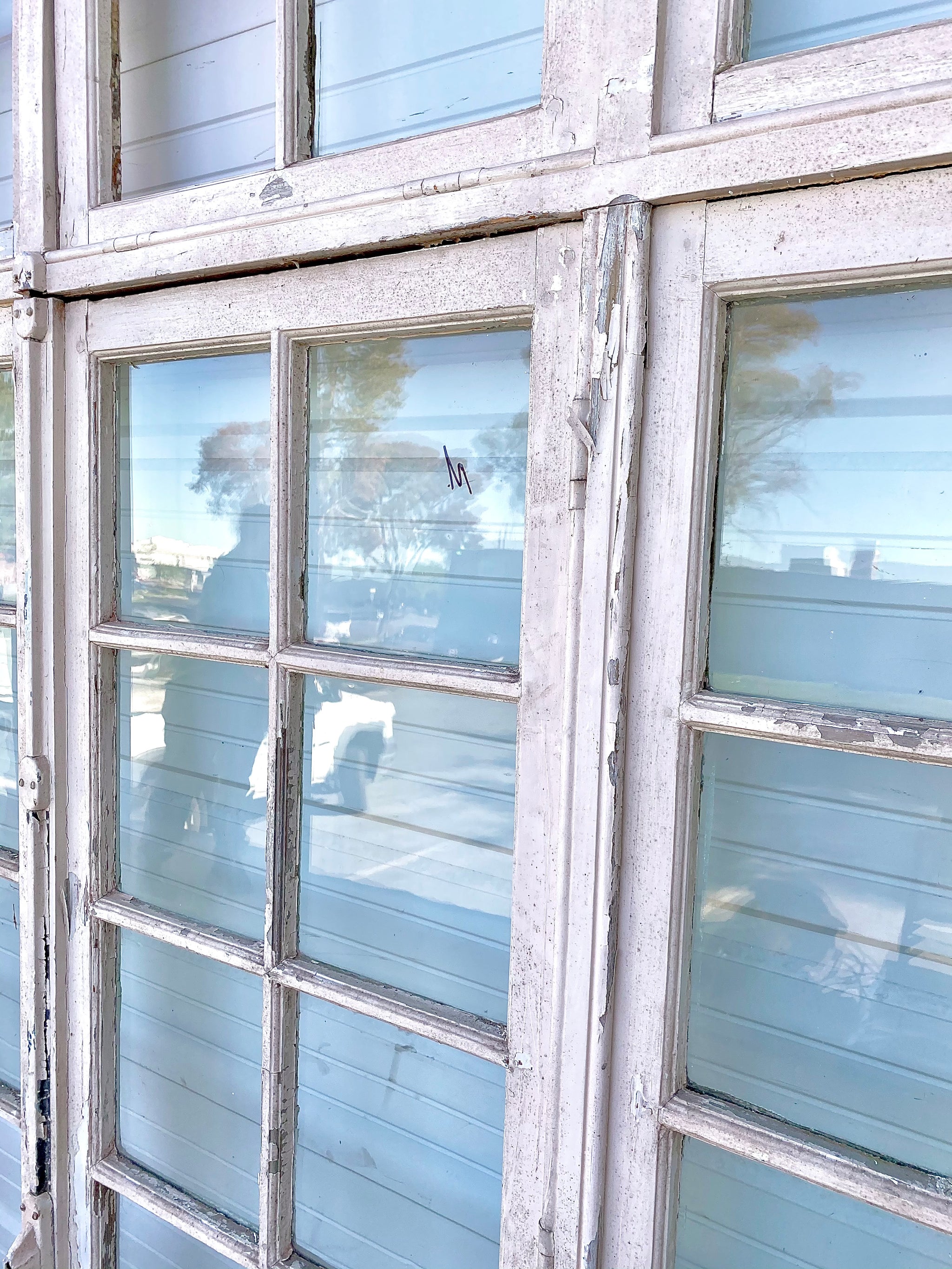 Rectangle 42 Pane White Wood Window – Antiquities Warehouse