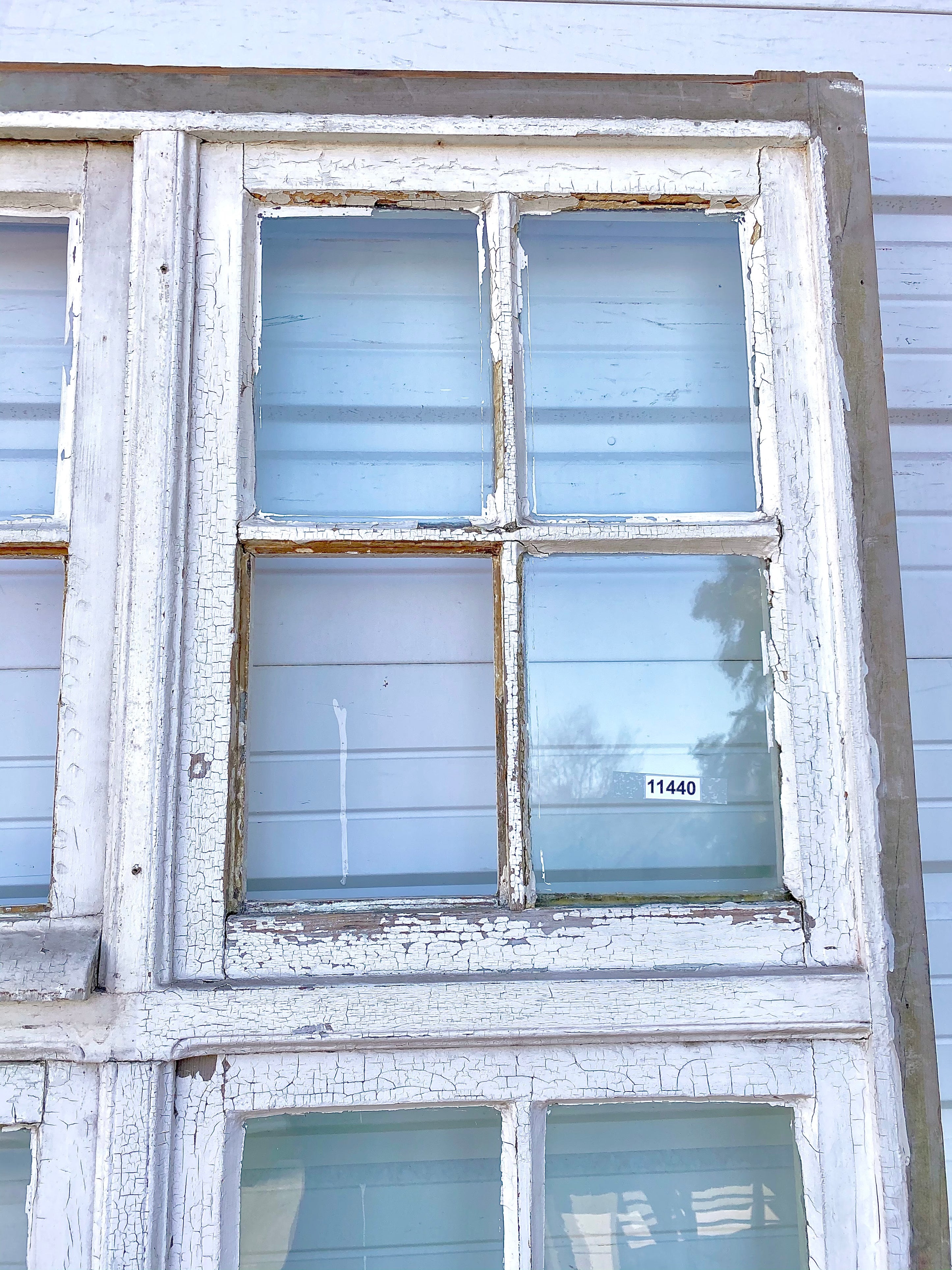 Rectangle 42 Pane White Wood Window – Antiquities Warehouse