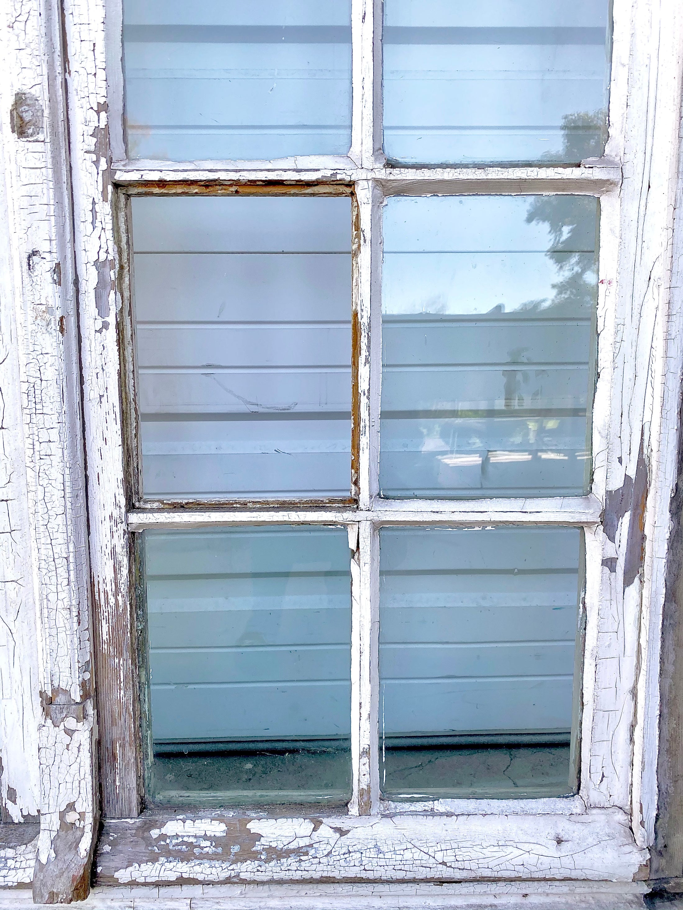Rectangle 42 Pane White Wood Window – Antiquities Warehouse